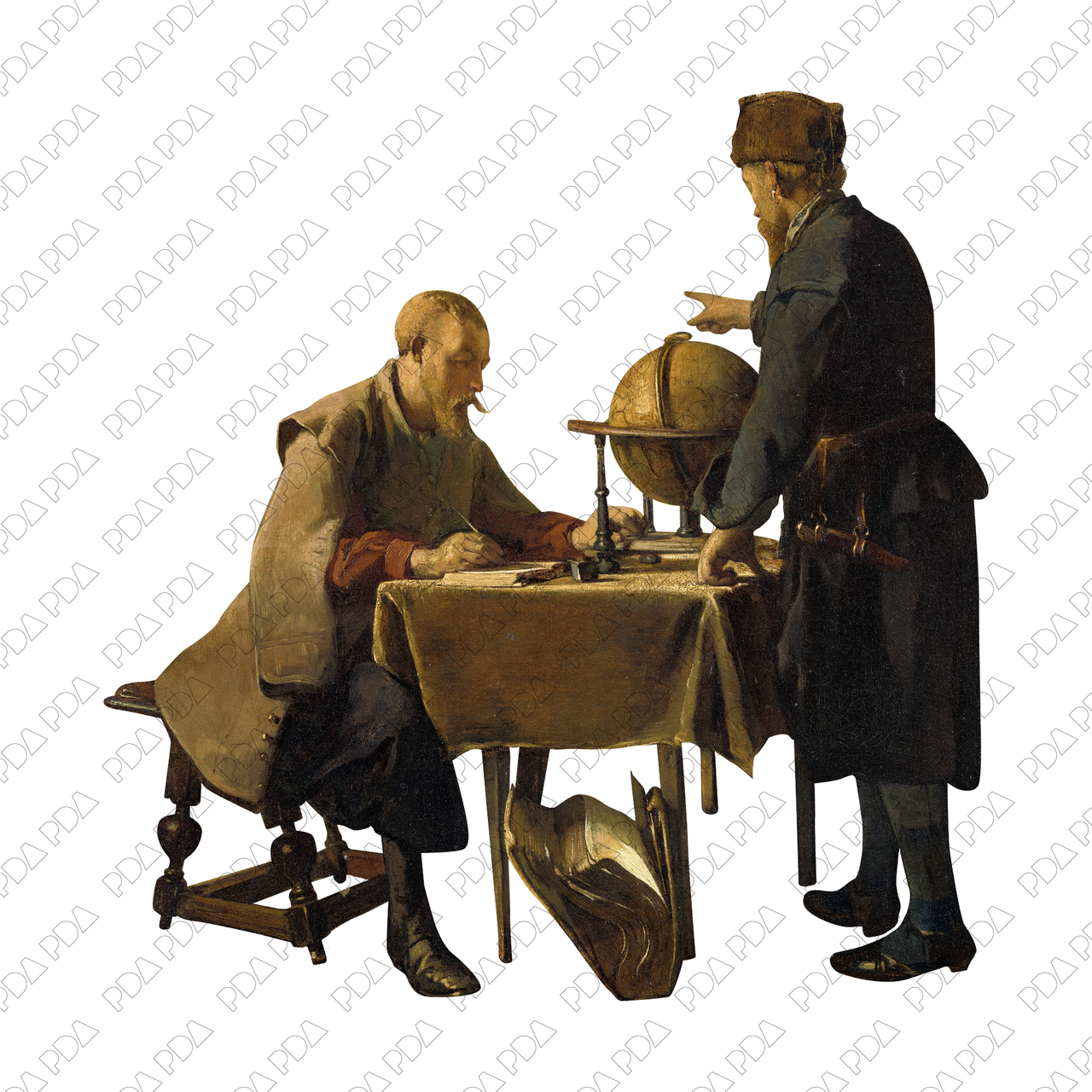 Artcutout Scenes: Two Men Discussing Geography – Post Digital Architecture