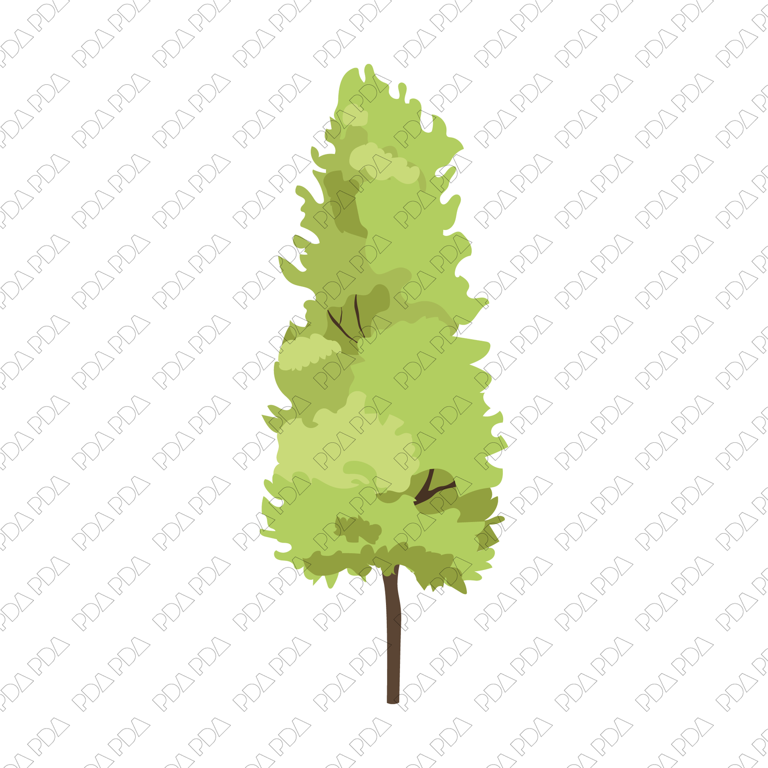 Vector Trees Set (9 Figures) - Ideal for 2D Designs