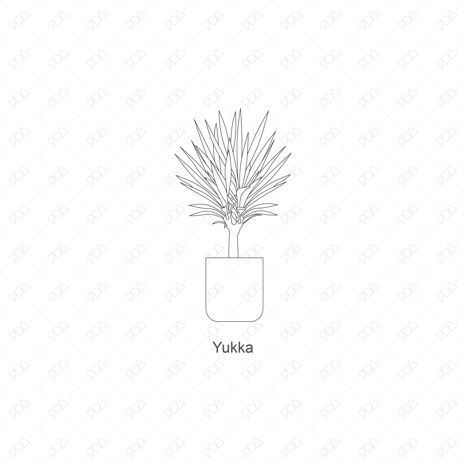 CAD & Vector Indoor Plants Set - Front View