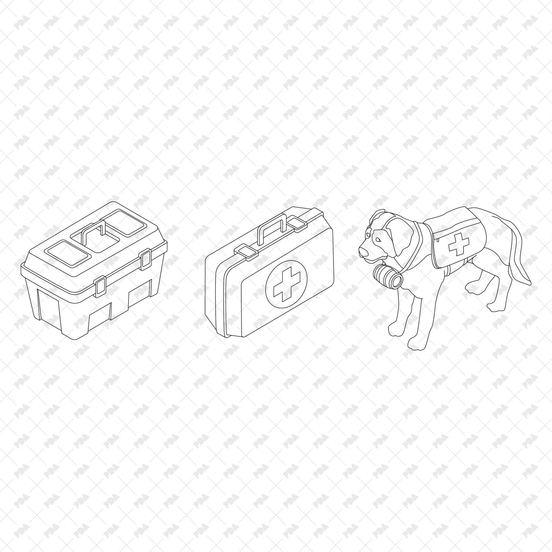 CAD, Vector Isometric Sport's Equipment