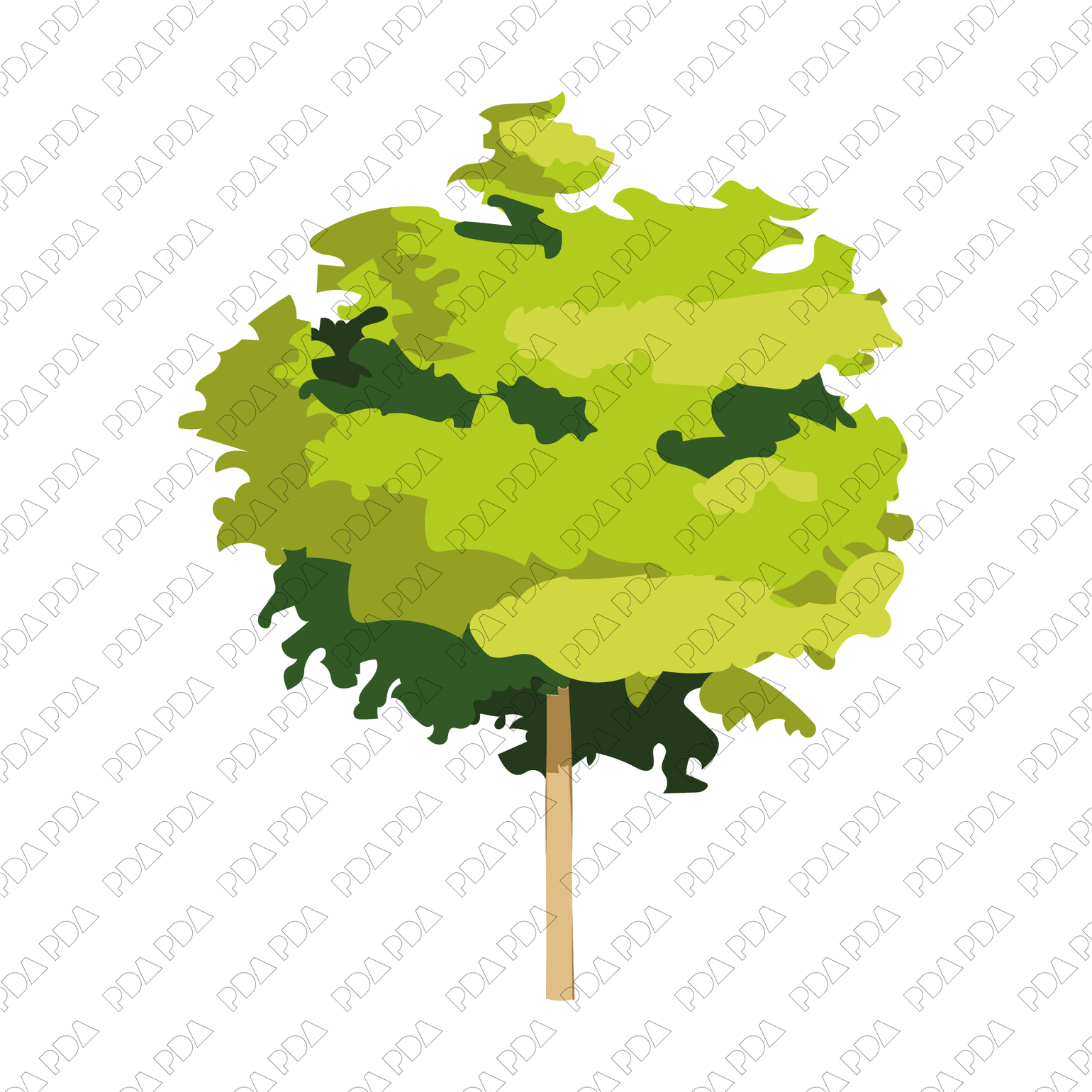 Vector Trees Set (9 Figures) - Ideal for 2D Designs