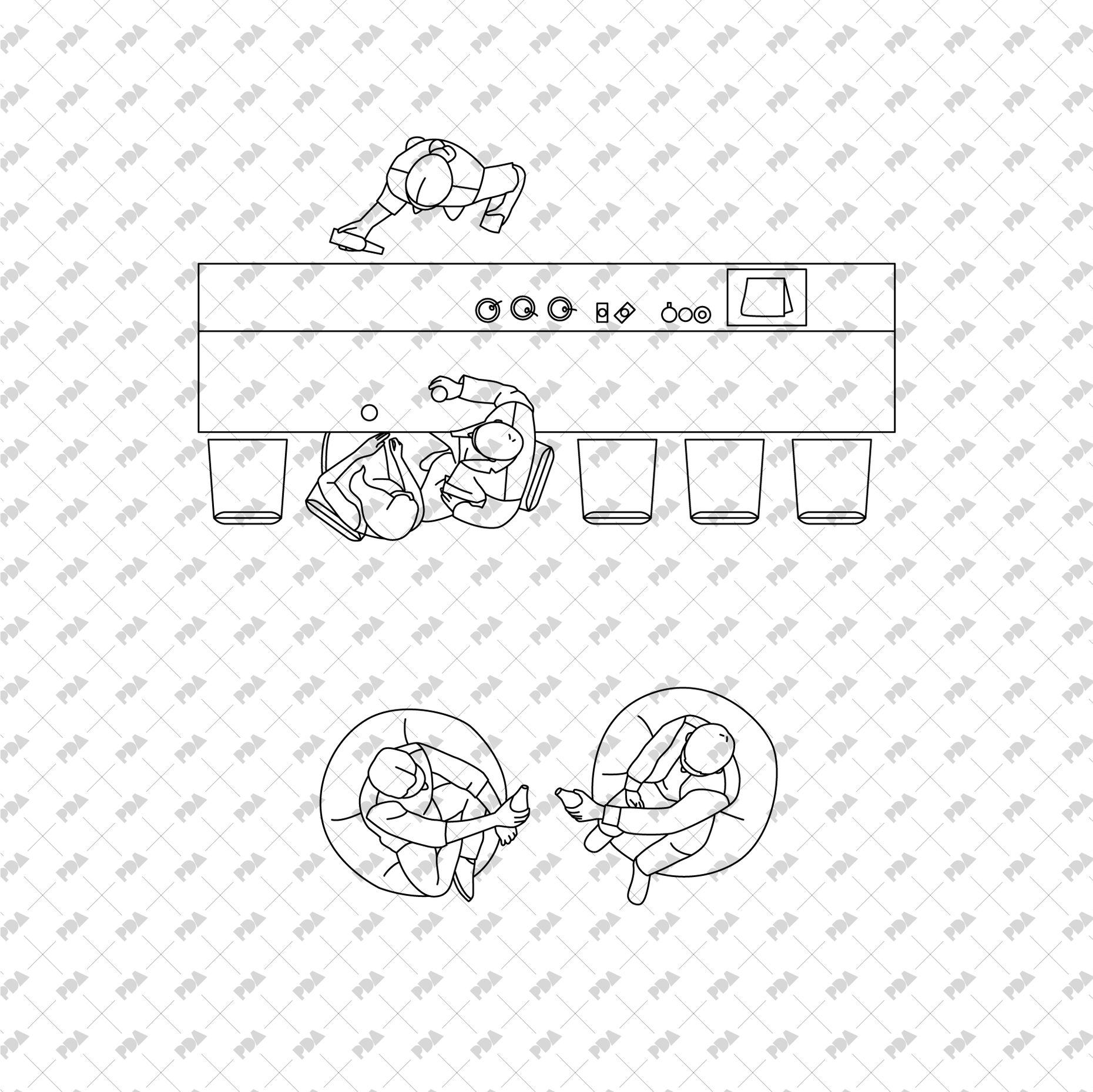 CAD, Vector Bakery Set (Front view and side view)