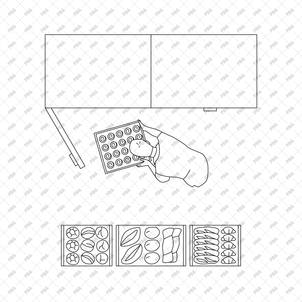 CAD, Vector Bakery Set (Front view and side view)