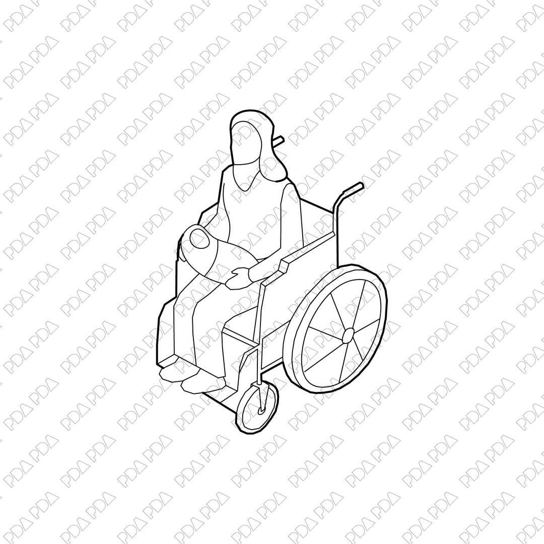 Free Isometric Wheelchair People Set - CAD & Vector