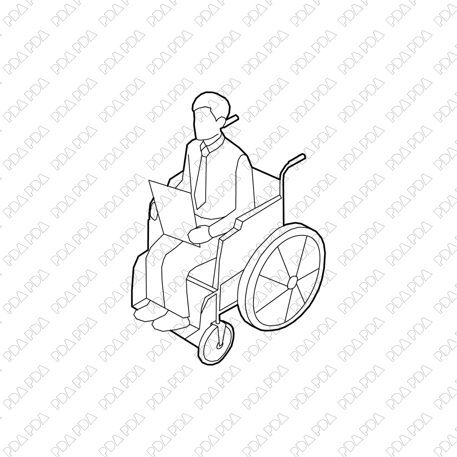Free Isometric Wheelchair People Set - CAD & Vector