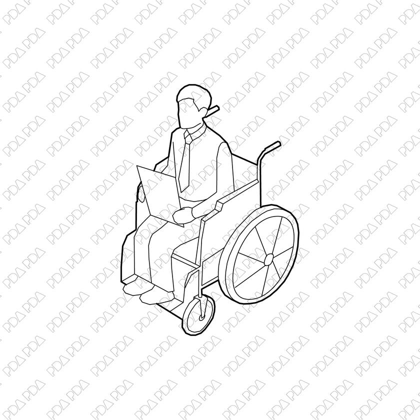 Free Isometric Wheelchair People Set - CAD & Vector