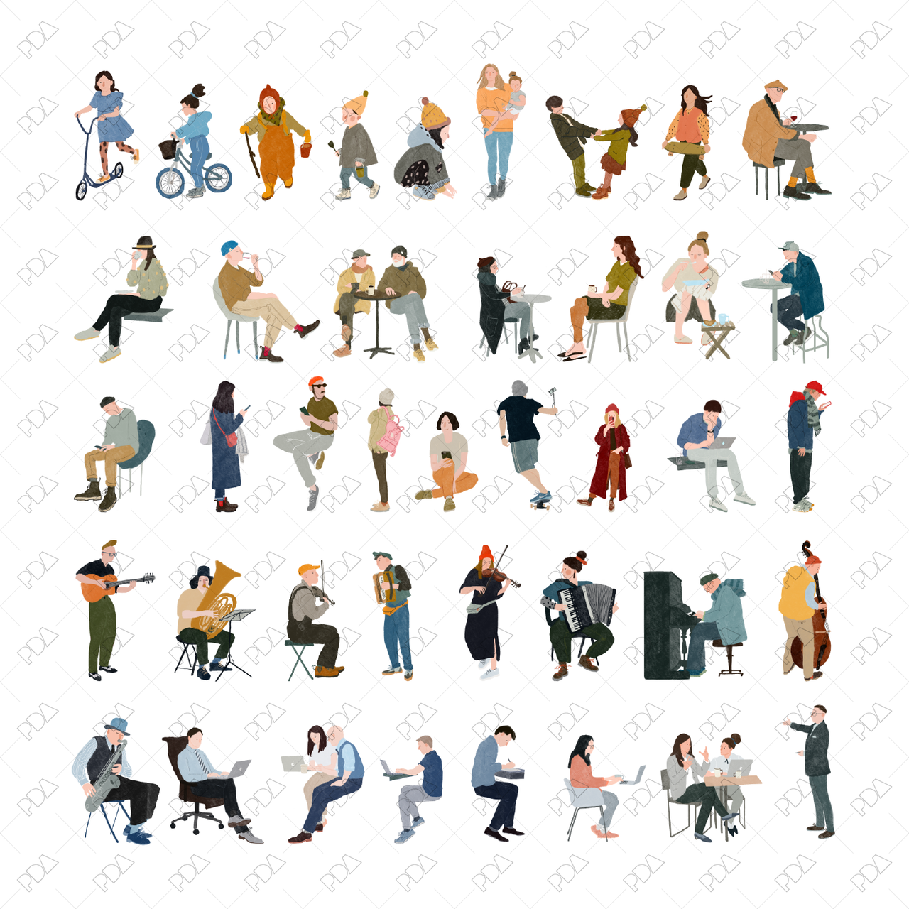 Hand Drawn Characters Multi-Pack 1 - Save Now