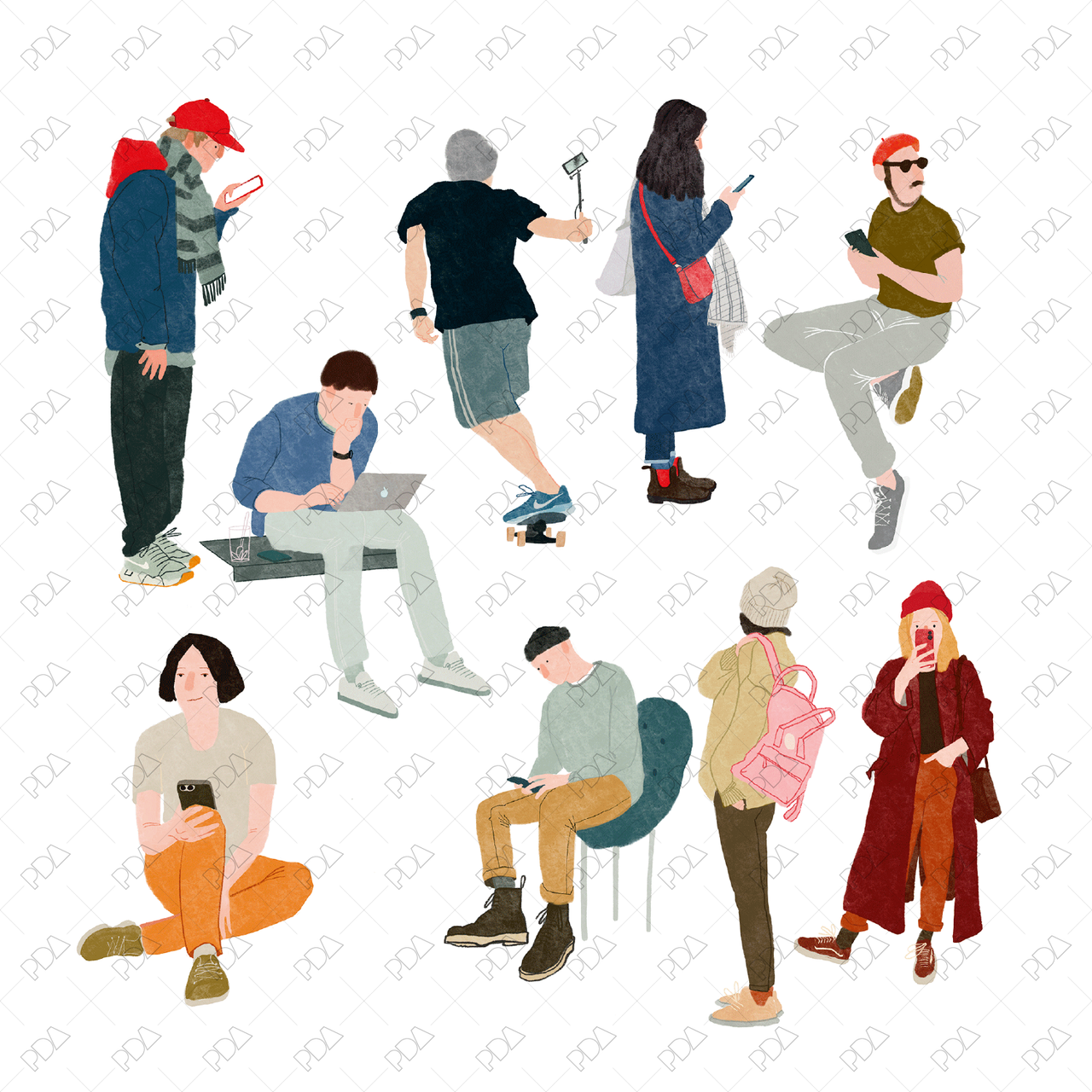 PNG Characters for Architectural Projects & Collages