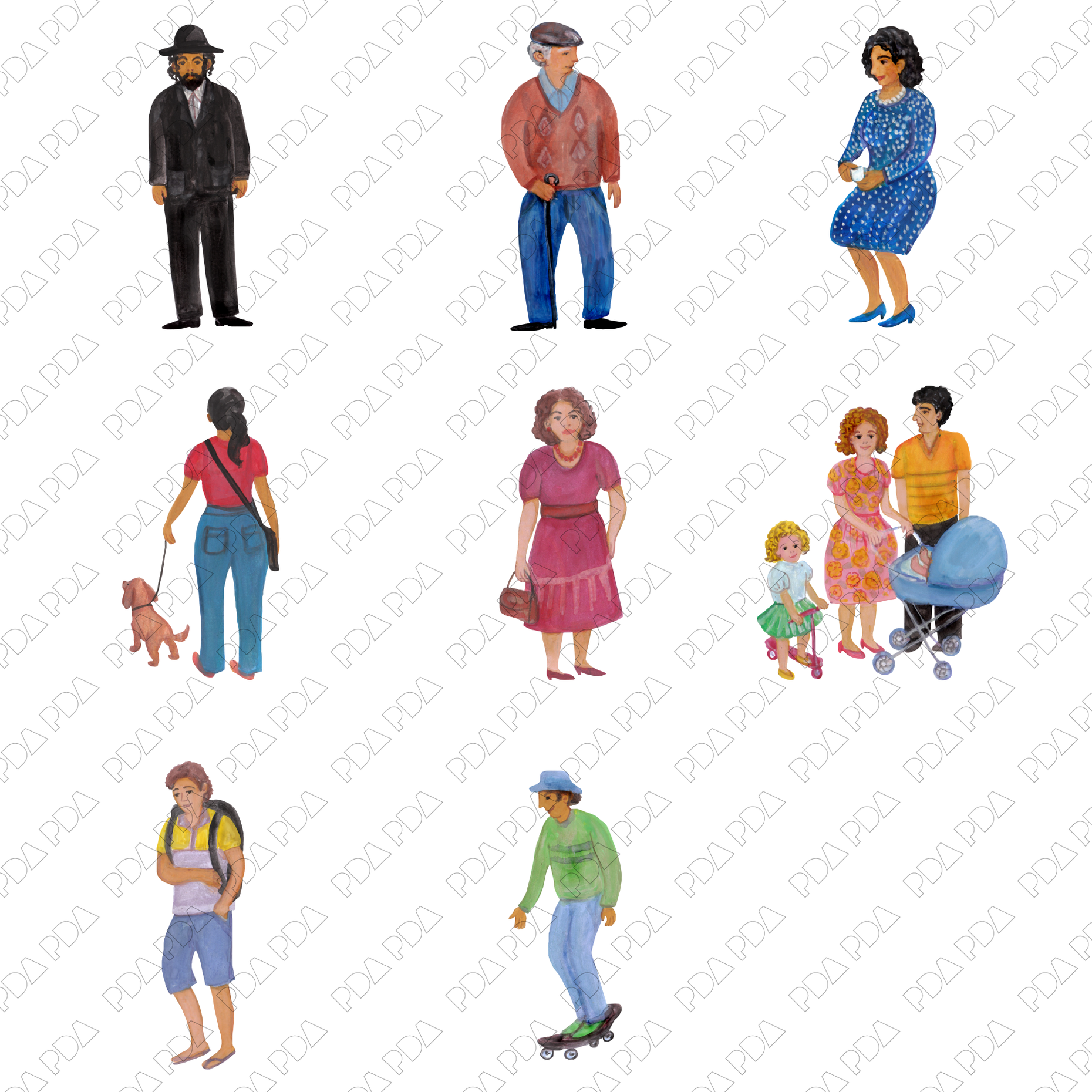 Hand Drawn Naive Vector Characters (12 Figures) for Architects