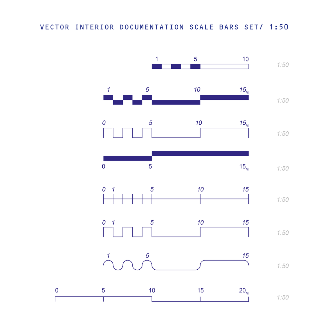 Vector Interior 1:50 Scale Bars - Free Download