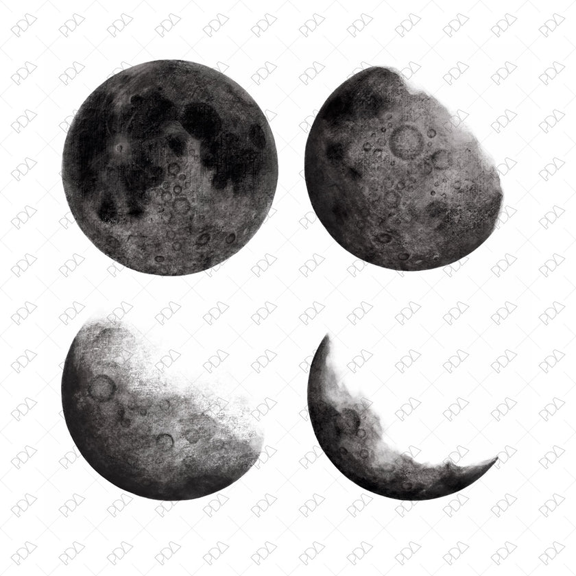 Hand Drawn Moon Phases - Illustration Set