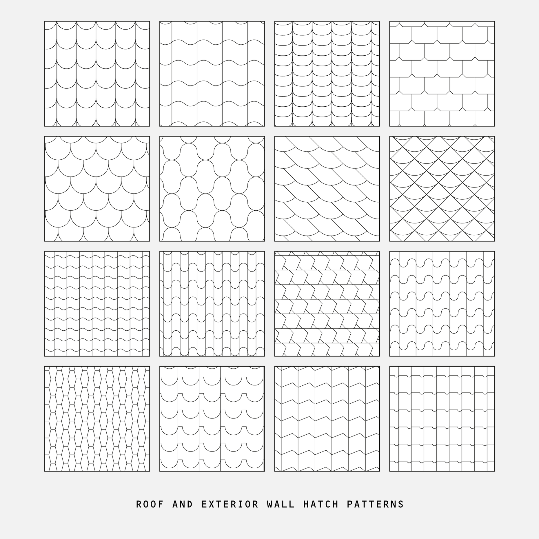 Illustrator Roof & Wall Hatch Patterns Library – Post Digital Architecture