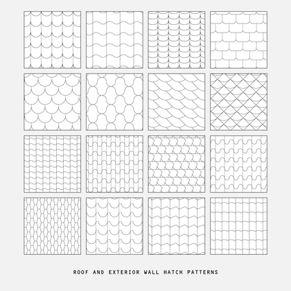 Illustrator Pattern Library - Roof and Wall Hatch Patterns