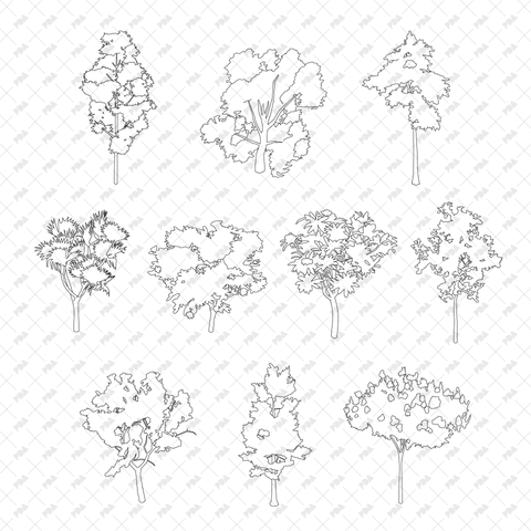 CAD, Vector Isometric Trees | Post Digital Architecture