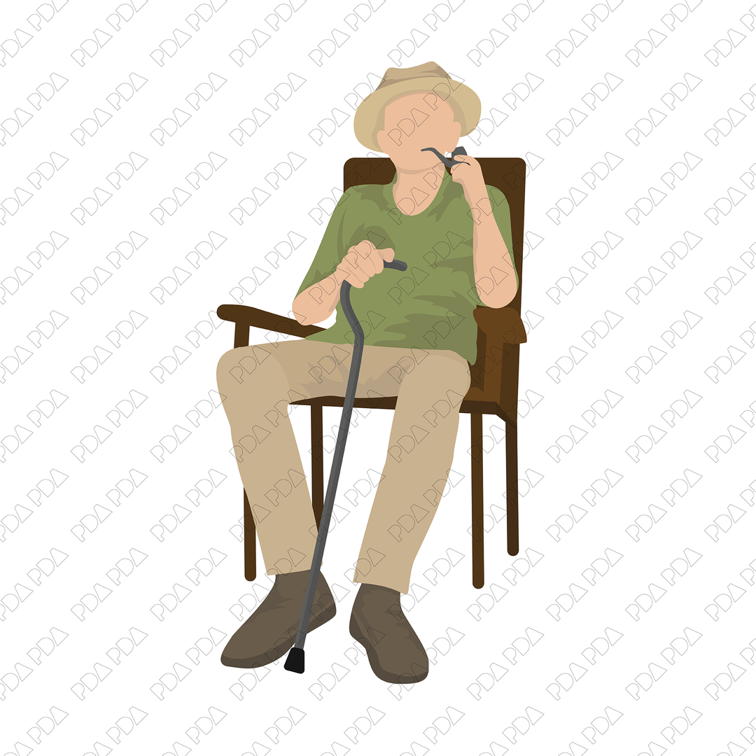 Vector Senior People Set (12 Figures)