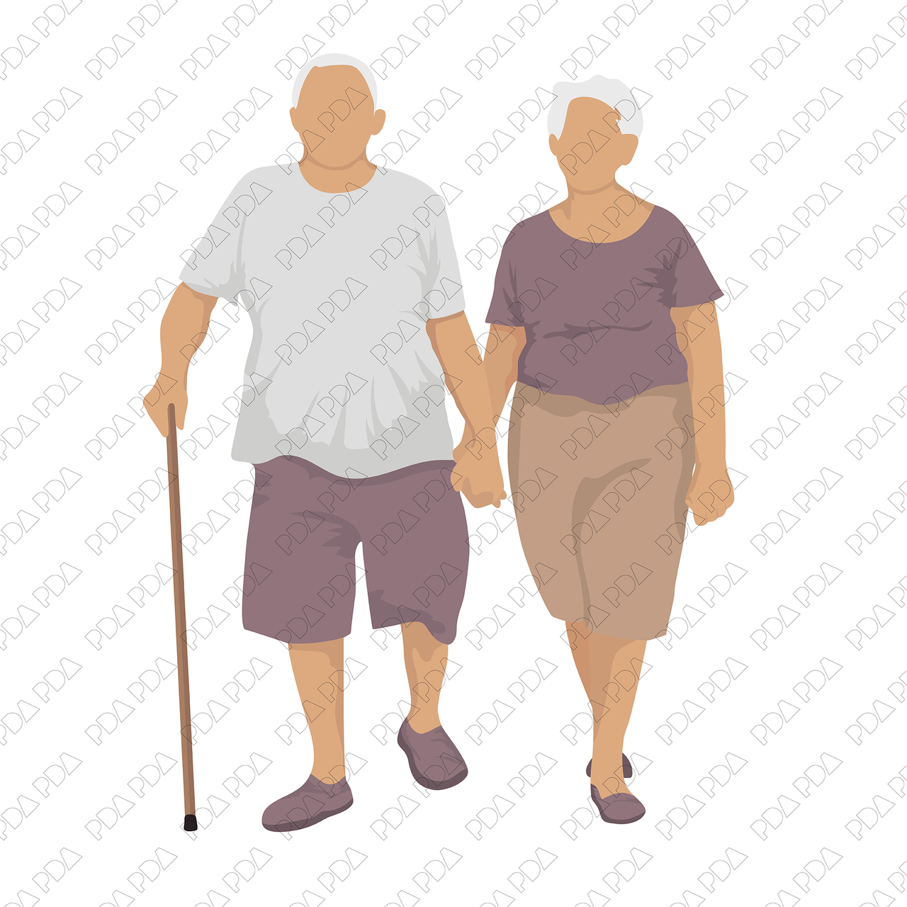 Vector Senior People Set (12 Figures)